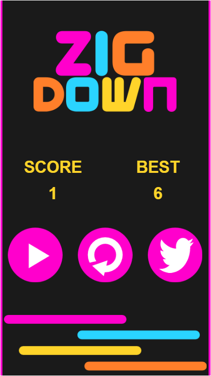 Zig Down - Html5 Mobile Game - android & ios (Construct 2) by NubiaStudio